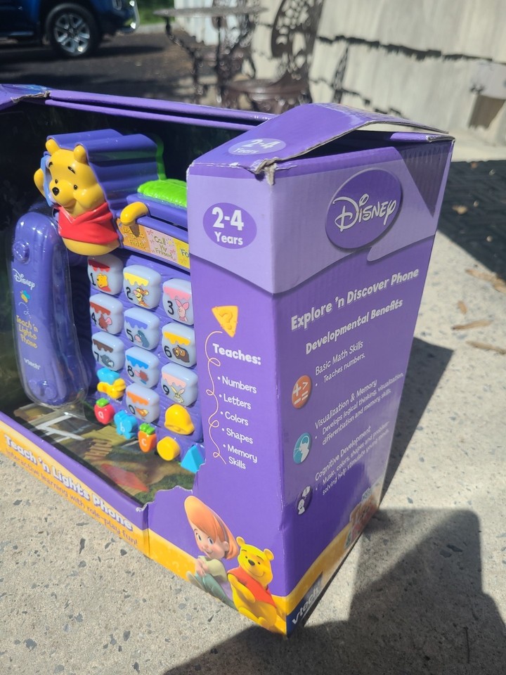 VTech Disney Winnie The Pooh & Friends Teach N Lights Phone Learning ...