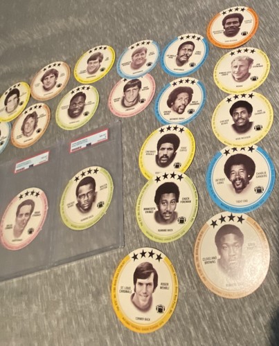 1976 COMPLETE SAGA FOOTBALL DISC SET WITH PSA GRADED PAYTON, STAUBACH ...