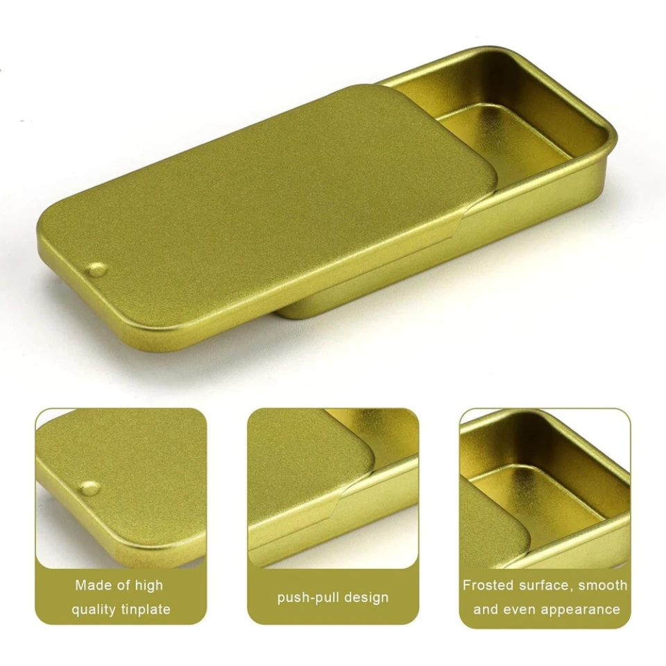 Small metal tin, 9 pieces, storage box with lid, mini, robust, easy to ...