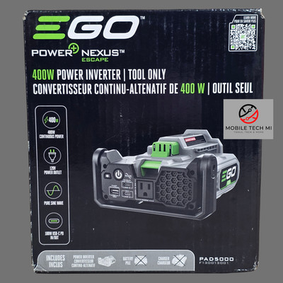 EGO Nexus Escape 400W Power Inverter PAD5000 w/ Pure Sine Wave, 120V AC ...