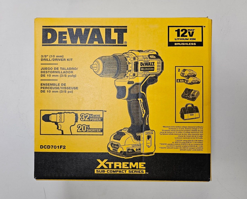 DEWALT DCD701F2 XTREME 12V MAX* Brushless Cordless Drill / Driver Kit 3 ...