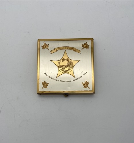Vintage WADSWORTH Brass Makeup Compact Minnesota Centennial 1849-1949 ...