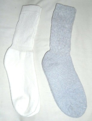 Women's Vintage Athletech 2 Prs White Gray Slouch Slouchy Scrunch Socks ...