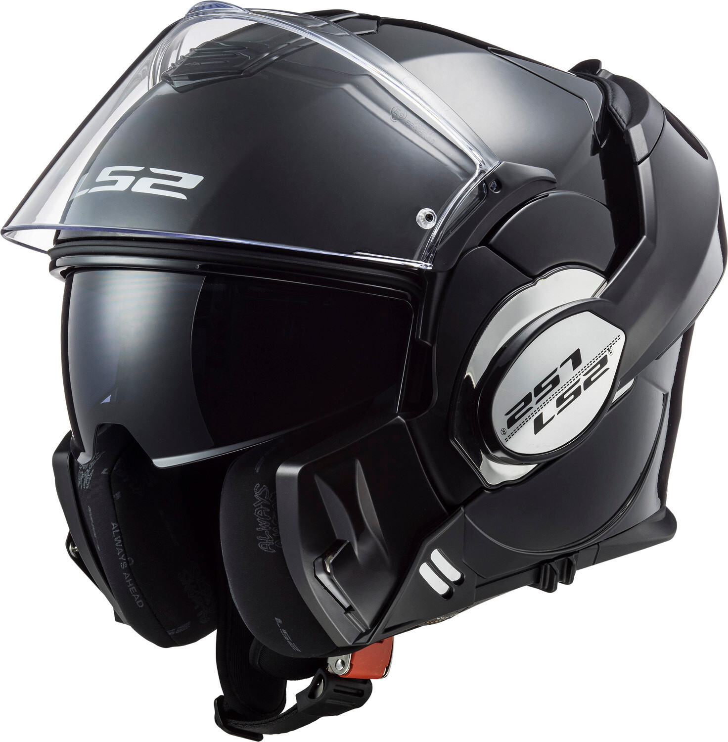 LS2 Valiant Solid Modular Motorcycle Helmet W SunShield Gloss Black S ...
