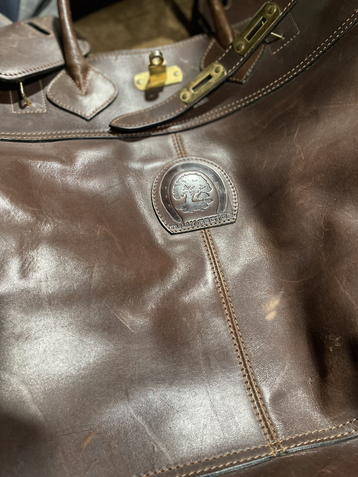 Tully Rector Leather Chocolate Brown Large Overnight … - Gem