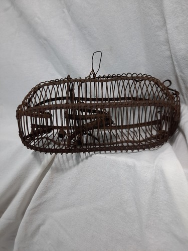 ANTIQUE LATE 1800's 8.5" VICTORIAN WIRE CAGE LIVE MOUSE TRAP WITH TRAP ...