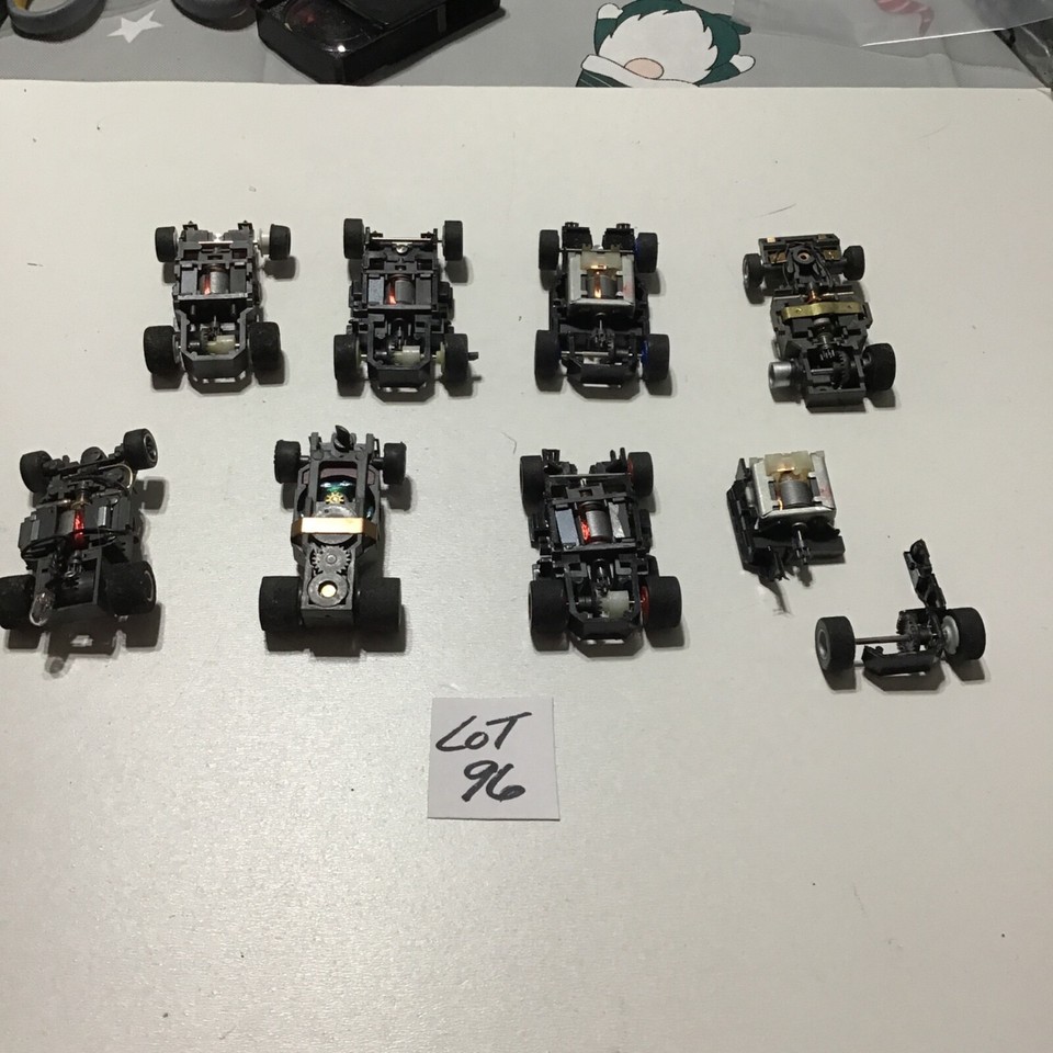 VINTAGE 7 PIECE GROUP ASSORTED SLOT CAR CHASSIS / TYCO / AFX / PARTS ...