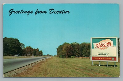 Welcome to DECATUR Alabama “Good Home for Industry” Road Sign Vintage ...