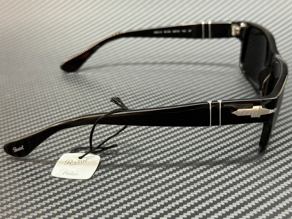 PERSOL PO2803S 95 58 Black Rectangle Men's 58 mm Polarized Sunglasses ...