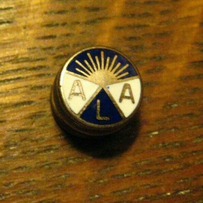 ALA Member Lapel Pin - Vintage A.L.A. Blue White Sunrise Screw Back ...
