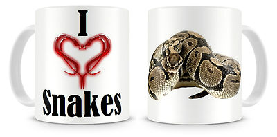 I LOVE SNAKES Mug Reptiles Royal Python Snake CUSTOMISABLE | eBay UK