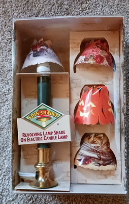 Vintage 1996 Spin Shades Revolving Lamp Shades Electric Candle Lamp ...