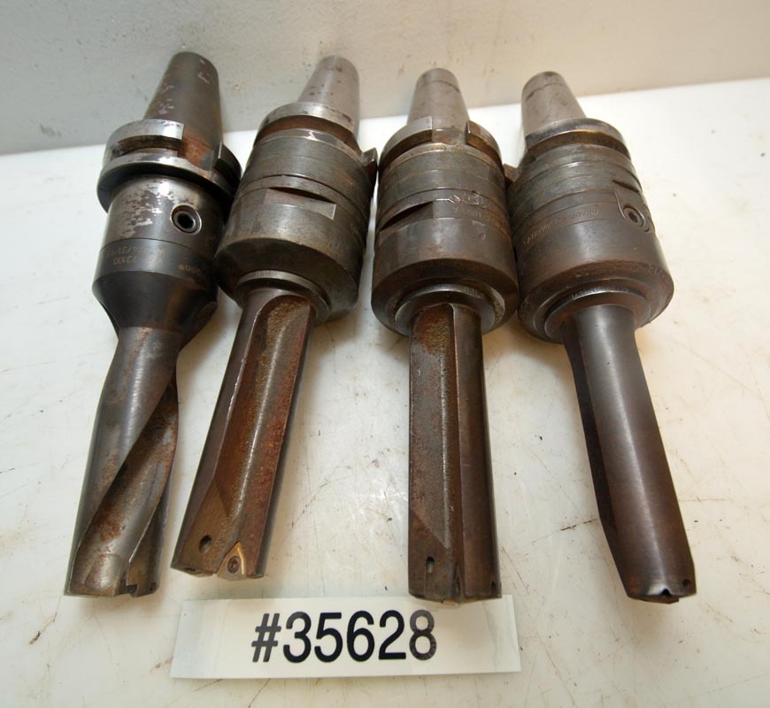 1 Lot of 4 BT40 Tool Holders with 2 Flute Insert Cutters (Inv.35628) | eBay