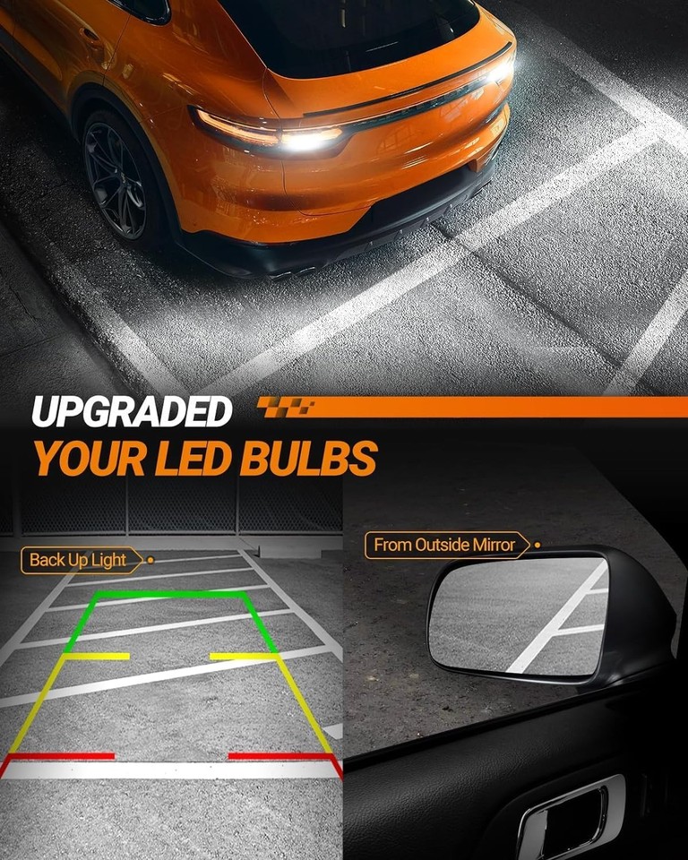 SEALIGHT 921 LED Bulbs Reverse Light 6000K White T15 Backup Light, 1200 ...