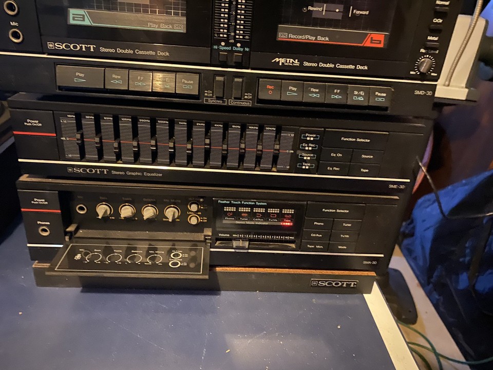Scott Stereo System W/Turntable, Dual Cassette Player,Equalizer ...