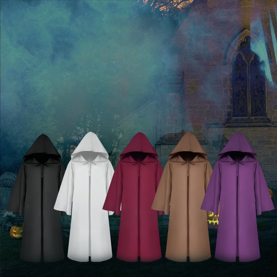 Kids Unisex Halloween Gothic Cape: Soft Polyester Long Hooded Cloak for ...
