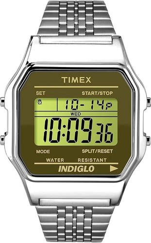 Timex 80 Classic Digital Silver Toned Steel Watch | eBay