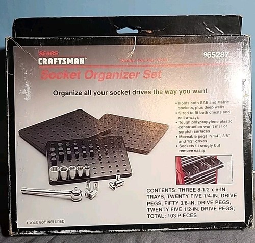 CRAFTSMAN Socket Organizer Tray Set Cabinet Toolbox SAE/Metric 965287 ...