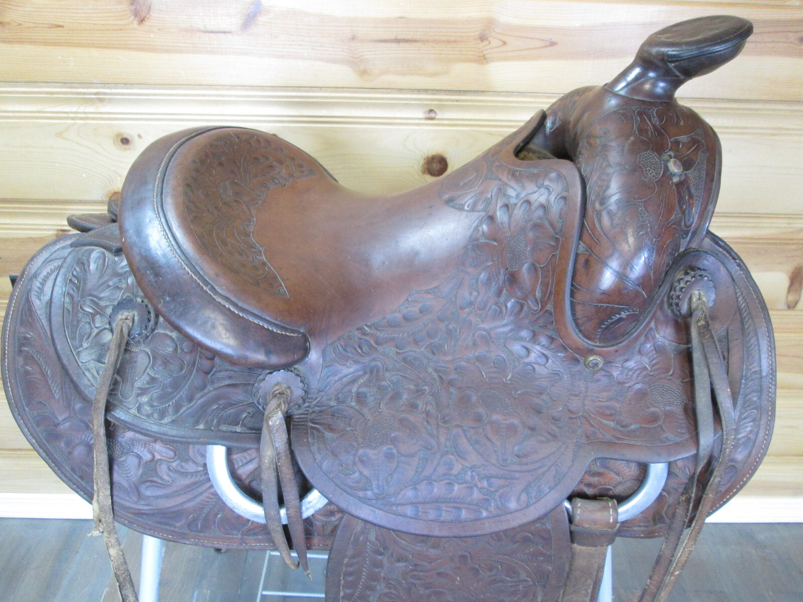 Vintage Tex Tan Yoakum Hereford Brand 14" Western Saddle with Leather ...