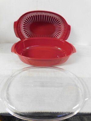 KitchenAid Red Oval Microwave Veggie Steamer Set 3 pc | eBay