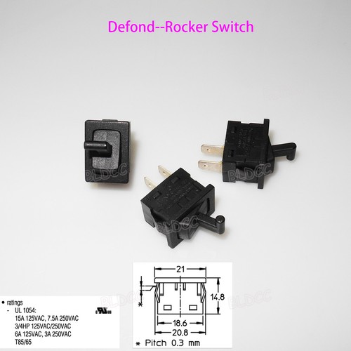 3PCS Defond Rocker Switch CTR-1115 15A/125V 7.5A/250V AC/DC ON OFF Button Switch | eBay
