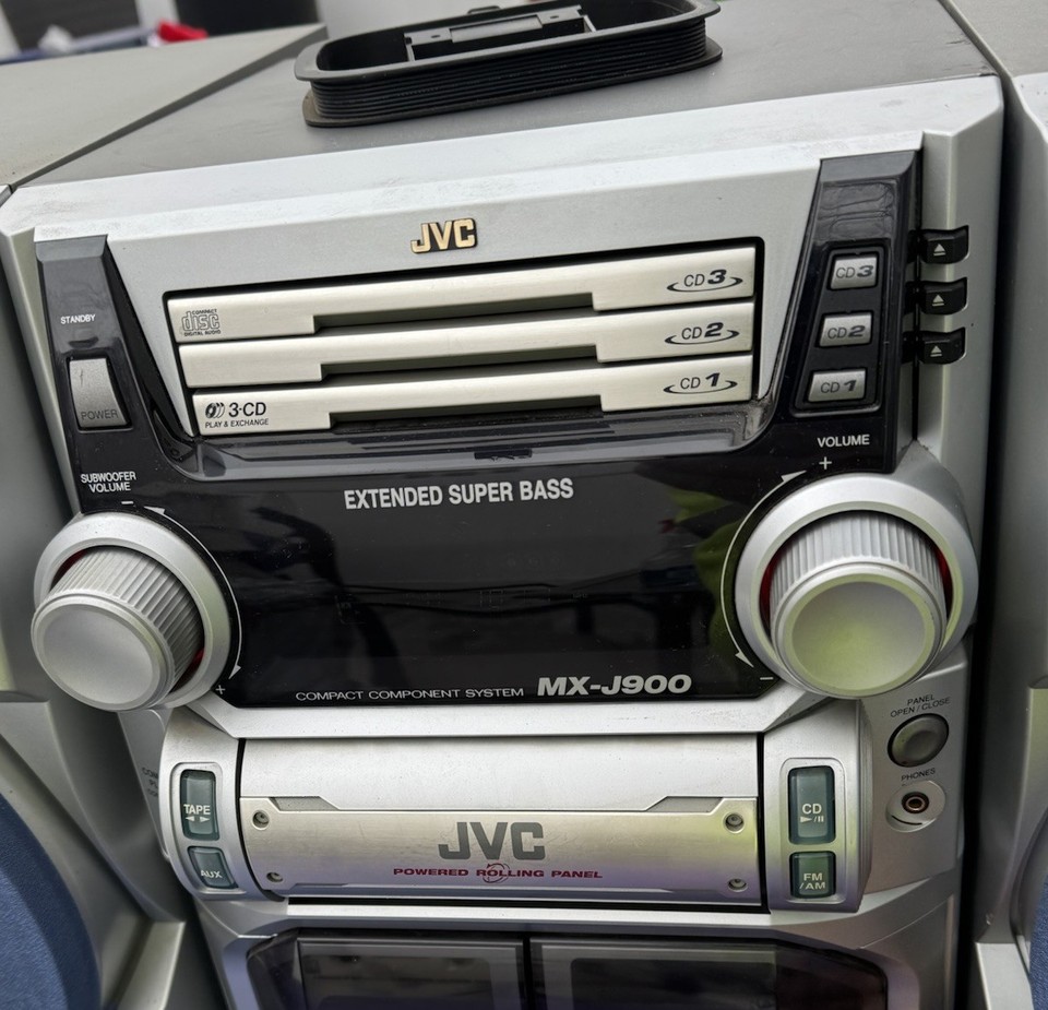 JVC MX-J900 Rolling Front Panel Stereo Boombox Radio CD & Speakers ...