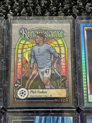 Topps Merlin Phil Foden Bundle Stain Glass Renaissance Card, Gold Drip ...