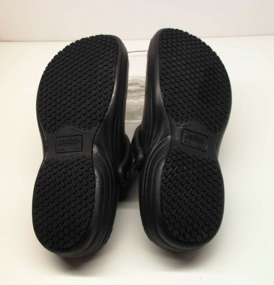 TREDSAFE Women's 9W Men's 8 Black Work Clog Slip and Oil Resistant Shoe ...