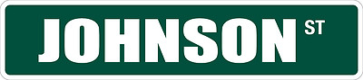*Aluminum* Johnson 4" x 18" Metal Novelty Street Sign SS 2000 | eBay