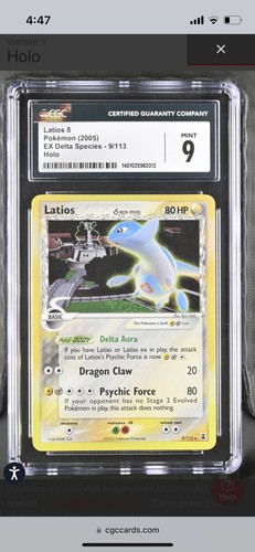 Pokémon TCG Latios (Delta) EX Delta Species 9/113 Reverse Holo CGC 9 ...