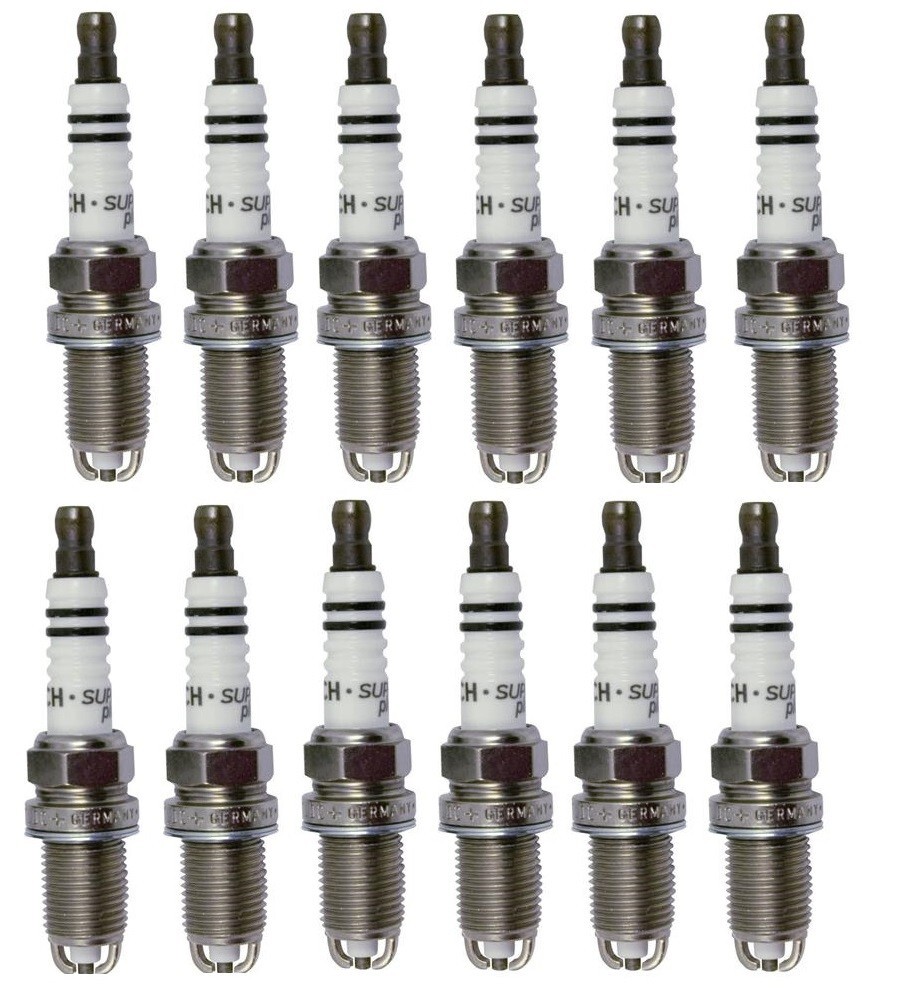 Bosch Set of 12 Super Spark Plugs Gap 0.035 For Audi BMW Chevy Porsche ...