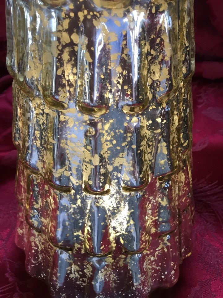 NEW FLAWLESS Stunning CRATE & BARREL Gold Translucent Glass 17.5 ...