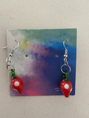 Turnip Fruit Lampwork Glass Earrings, Trendy Novelty Food Fashion ...