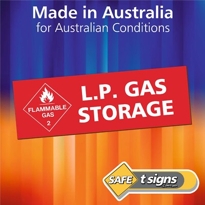 LP Gas Storage - Sticker 150 x 50mm - Self Adhesive Vinyl Decal ...