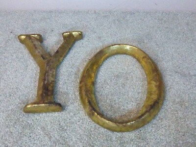 Two Old Cast Gold Gilt Advertising Letters Marquee Letter | eBay