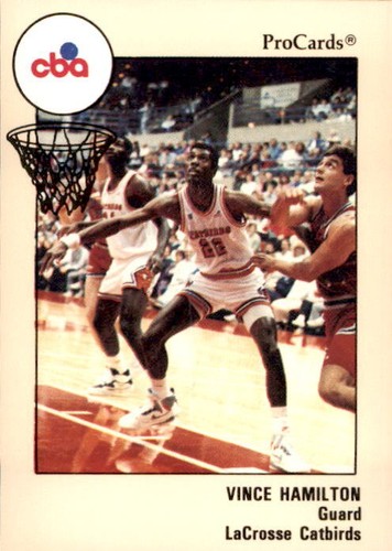 1989-90 ProCards CBA #156 La Crosse Catbirds Vince Hamilton Clemson ...