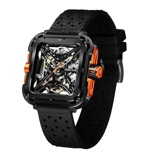 CIGA Design X Series Automatic Openworked Steel Square Black Men's ...