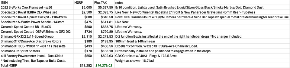 Specialized S-Works Crux - Size 56 - Ceramic Speed - Di2 - and More! | eBay