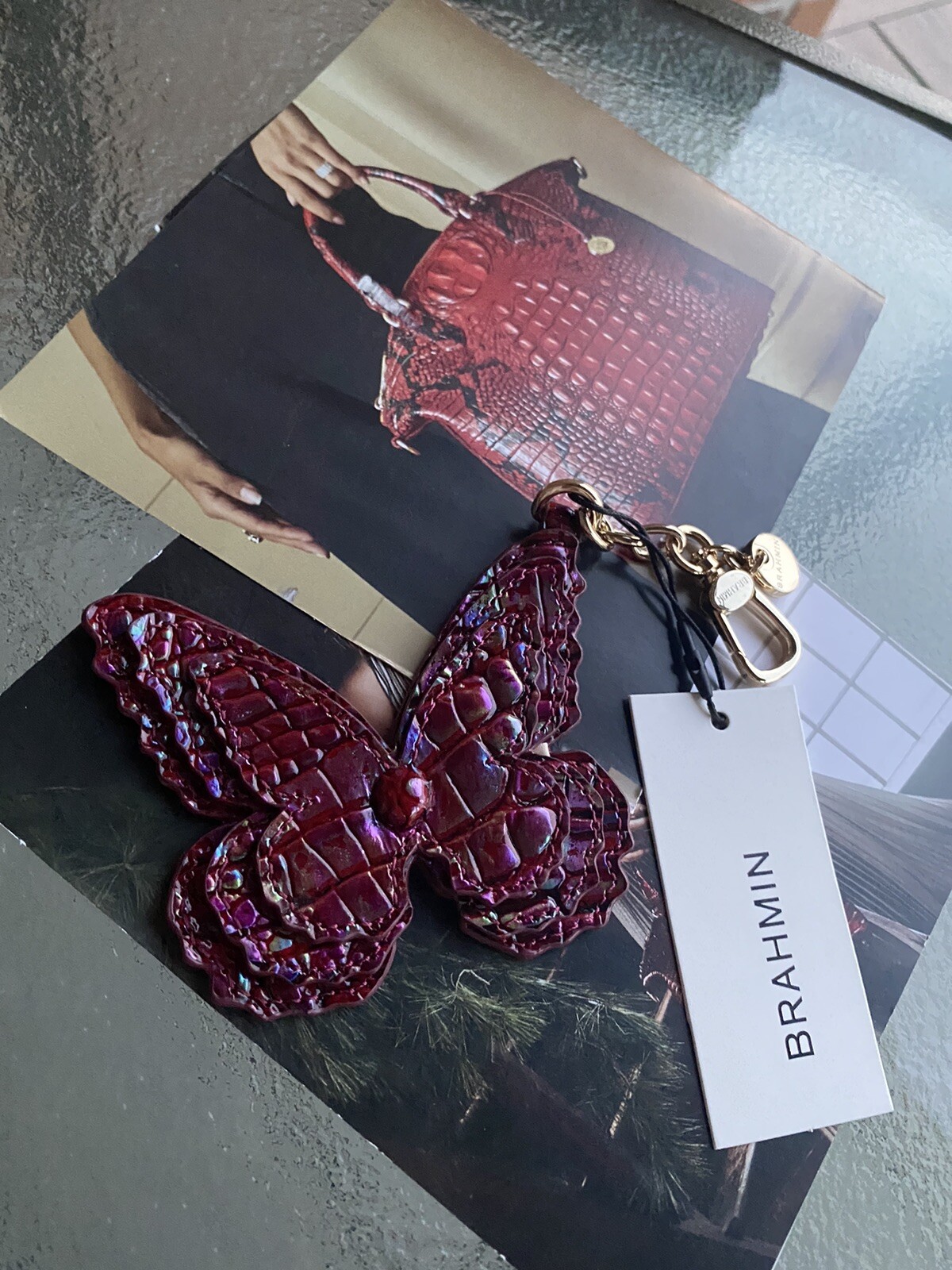 NWT BRAHMIN BUTTERFLY TASSEL SANGRIA MELBOURNE LEATHER | eBay