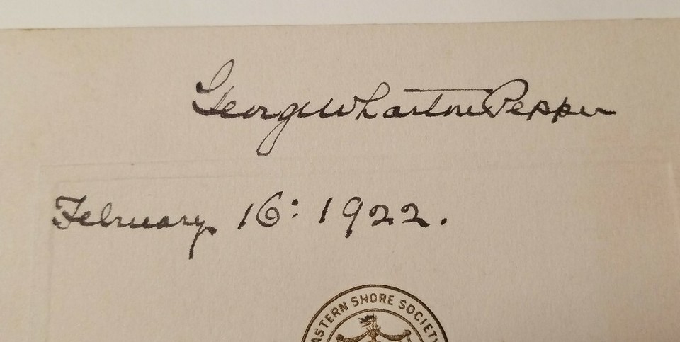 George Wharton Pepper Signed Program PSA DNA Autograph Auto 1922 Lawyer ...