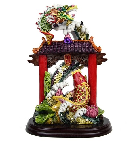 Chinese Feng Shui Carp Fish Statue Jumping Over The Dragon Gate | eBay