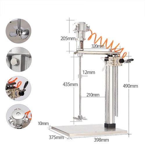 5 Gal Industrial Desktop Automatic Lifting Pneumatic Mixers Air Mixing ...