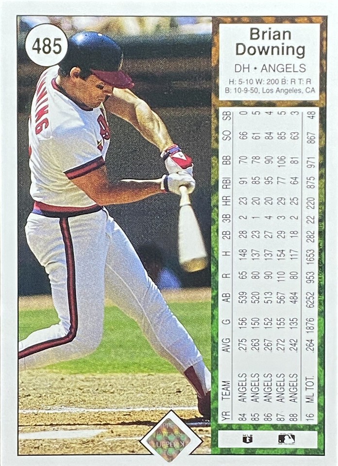 1989 Upper Deck #485 Brian Downing California Angels Baseball Card | eBay