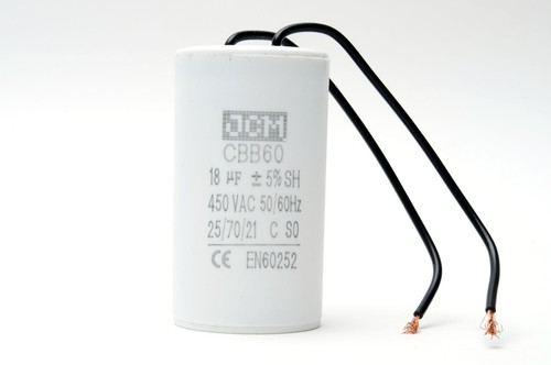 18UF 450VAC Wire Motor Run Capacitor 450V AC CBB60 18 UF Round White 50 ...