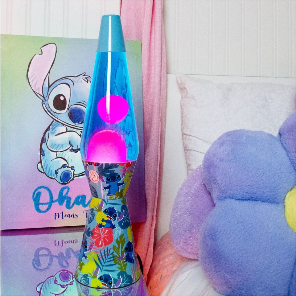 Stitch 16" Lava Motion Volcano Lamp, Pink Wax in Purple Liquid | eBay