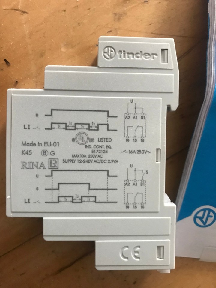 Finder 16A Monofunction Modular Timer SPDT-CO 400VAC 80.91.0.240.0000 ...