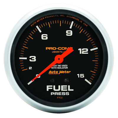 AutoMeter 5413 Pro-Comp Fuel Pressure Gauge 2-5/8" Full Sweep Liquid ...