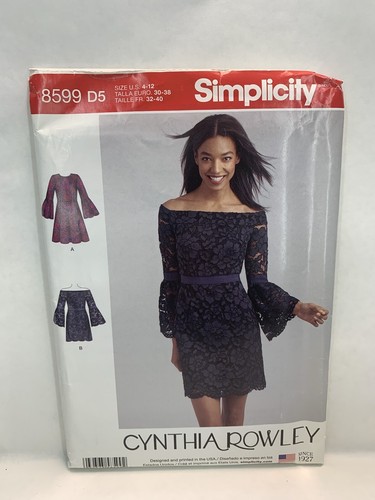 Simplicity 8599 Womens Dress Cold Shoulder Short Pattern 4-12 Uncut* | eBay
