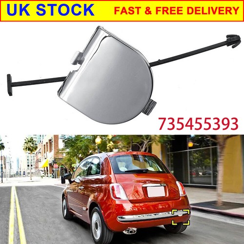 735455393 UK Stock Rear Bumper Towing Eye Cover Chrome New For Fiat 500 ...