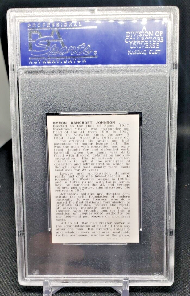 1950 CALLAHAN Hall of Fame Ban Johnson PSA NM-Mt 8 (JBC1543/1658) | eBay